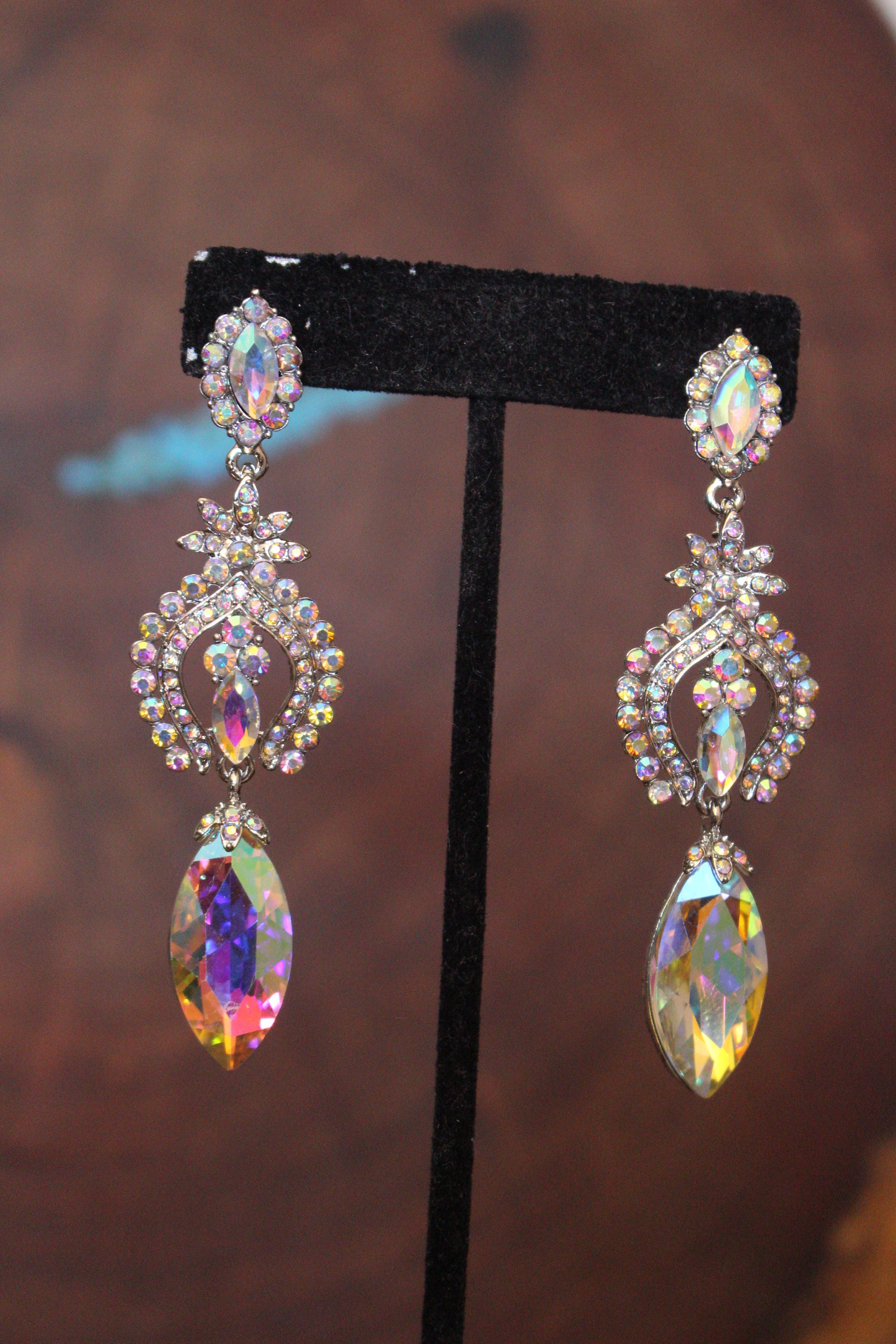 Ab Earrings Ab Dangle Earrings Ab Long Earrings Aurora - Etsy