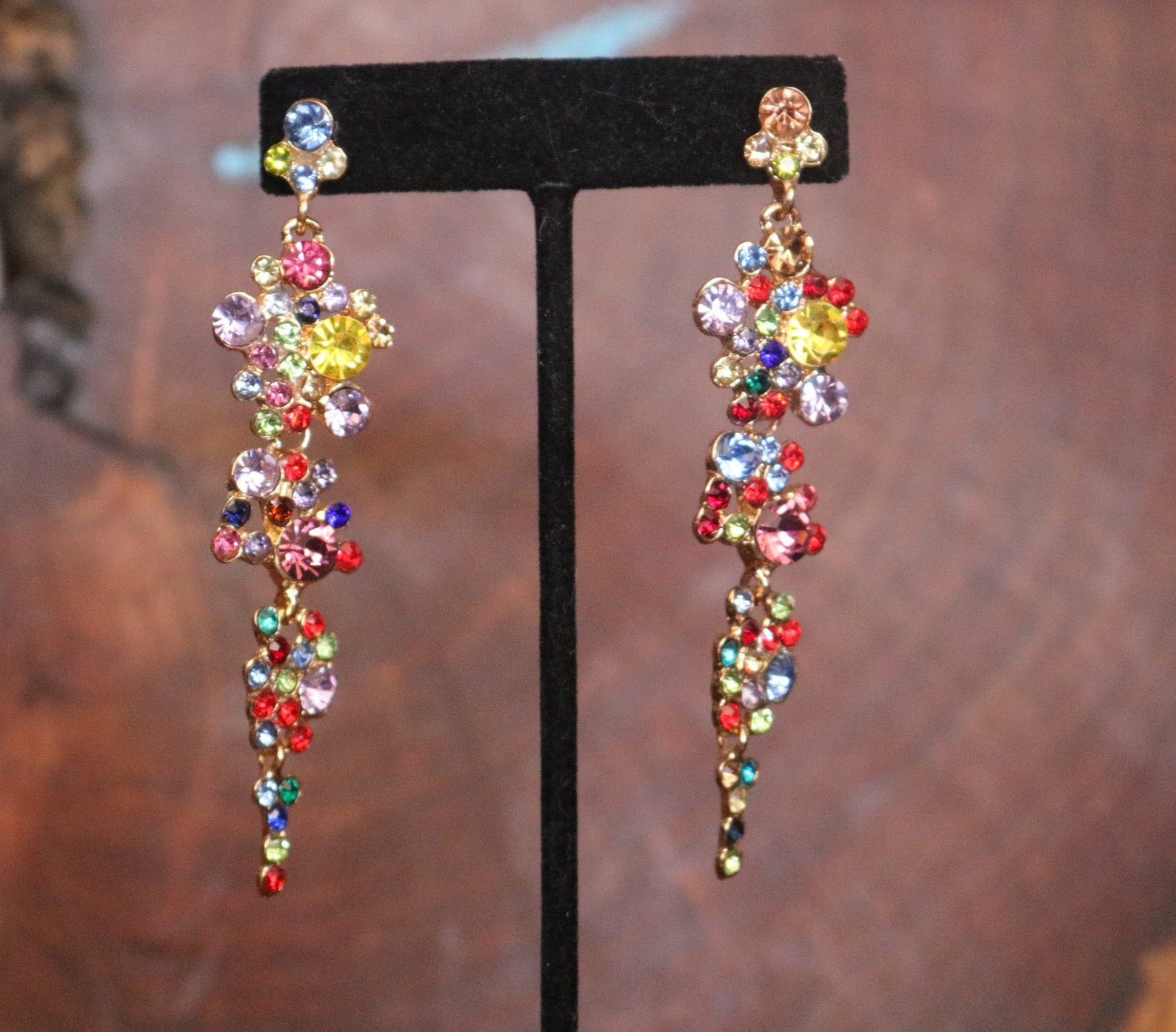 Multi Color Dangle Earrings Multi Color Prom Earrings Multi - Etsy