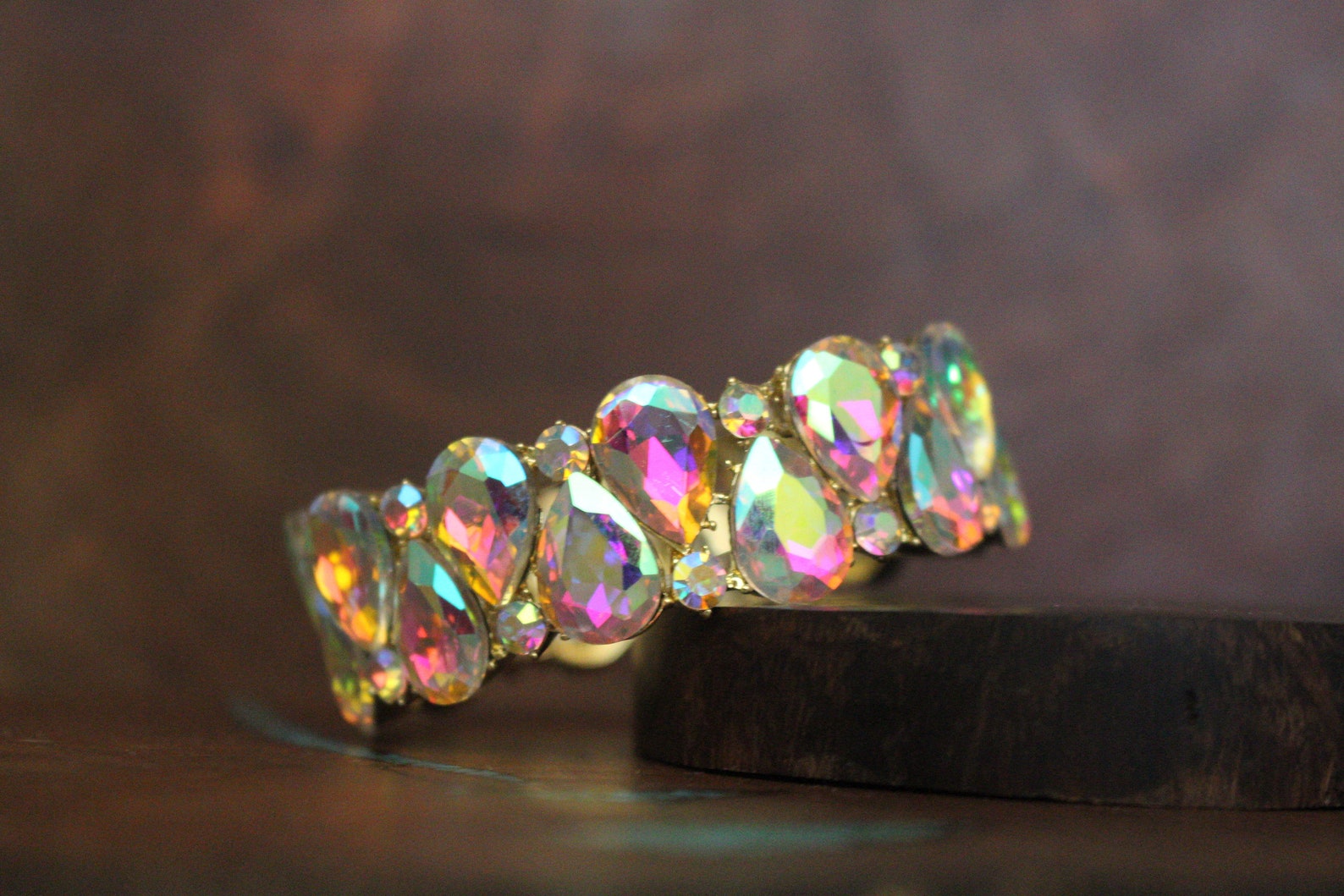 Ab Crystal Rhinestone Bracelet AB Stretch Crystal Bracelet - Etsy