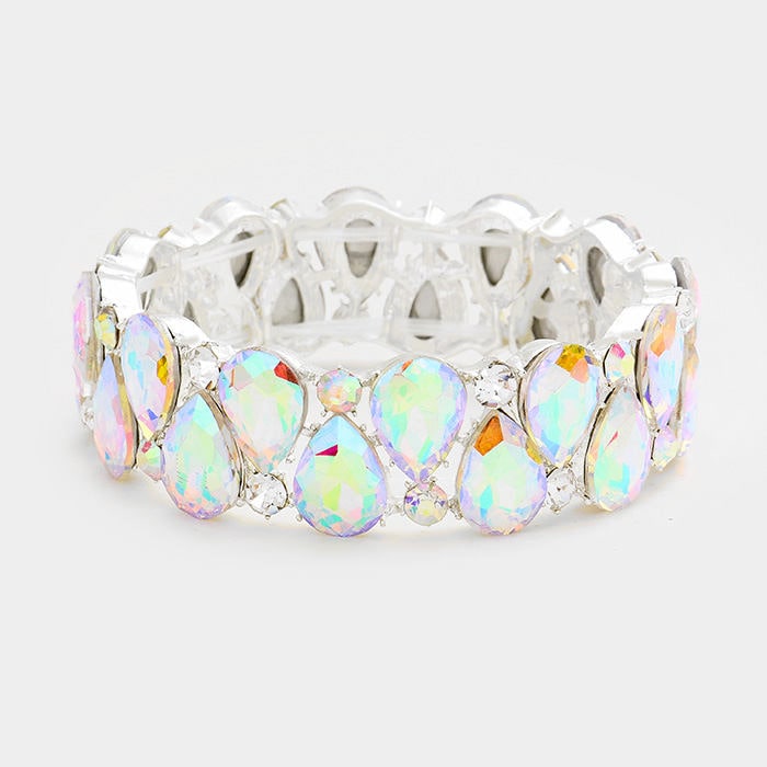 Ab crystal rhinestone bracelet AB stretch crystal bracelet | Etsy