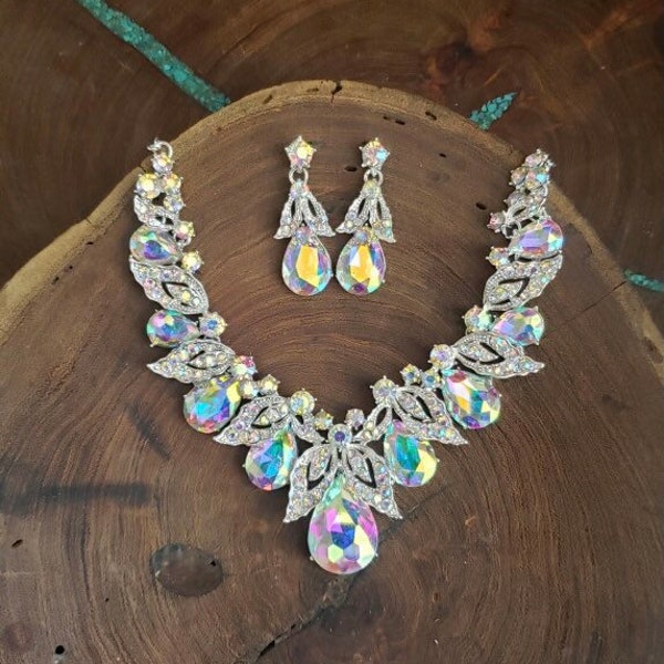 Ab Crystal Necklace - Etsy