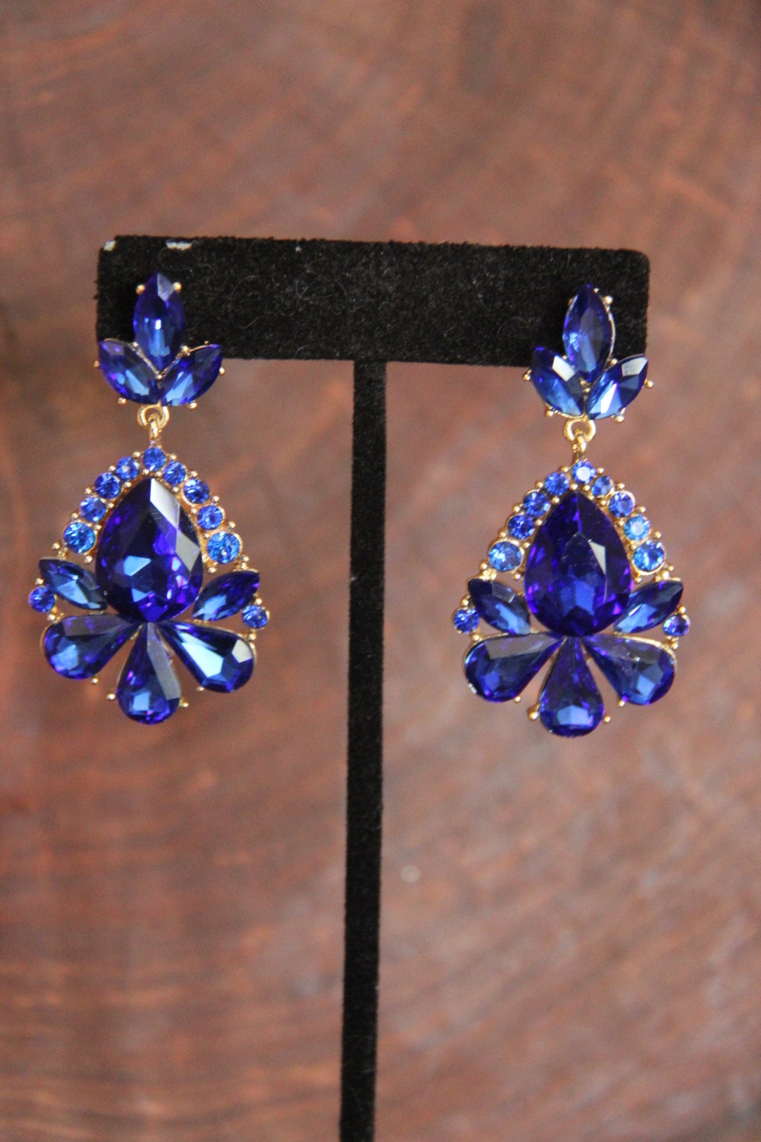 Blue Earrings, Blue Prom Earrings, Royal Blue Earrings, Sapphire ...
