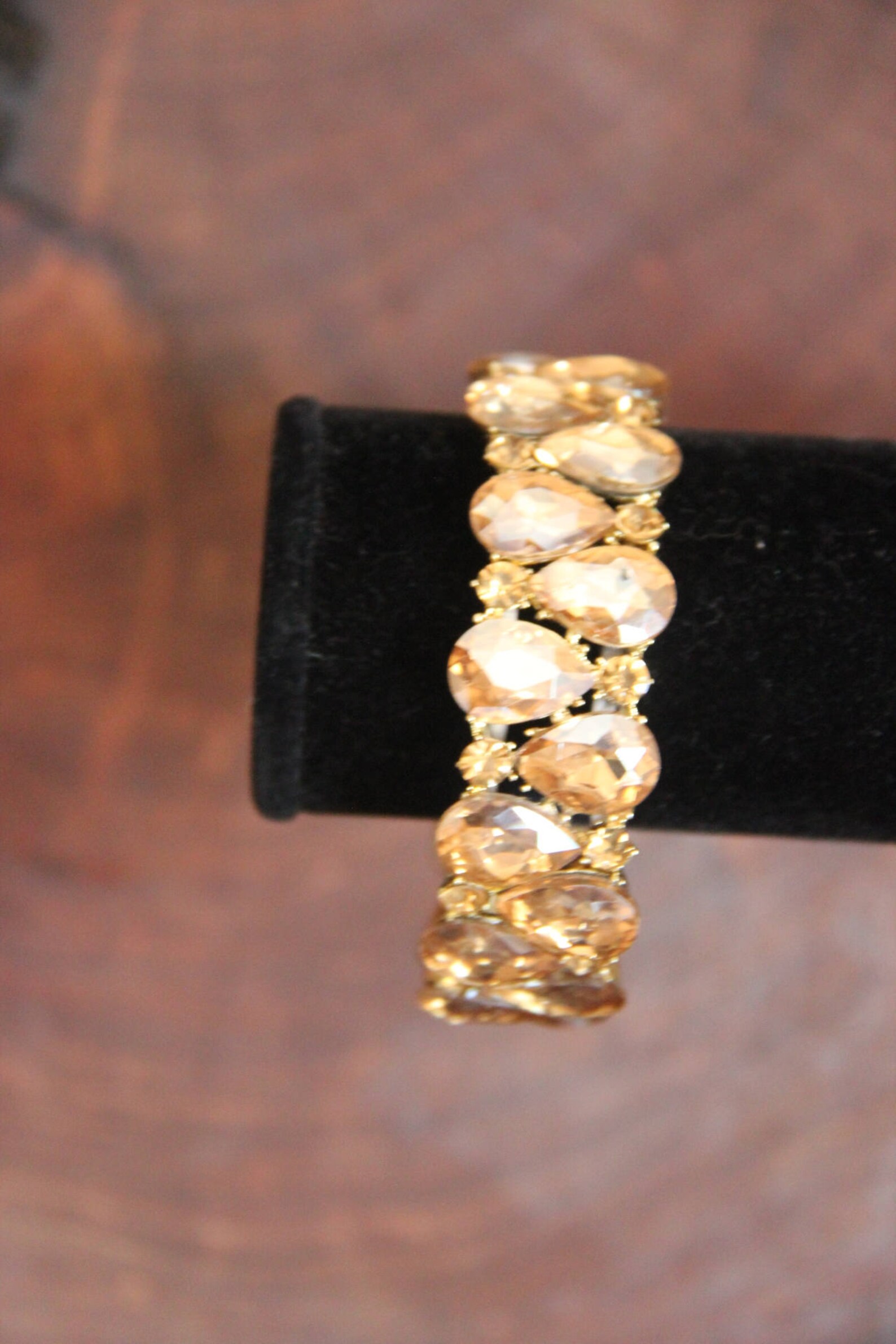 Gold Bracelet Gold Rhinestone Bracelet Gold Prom Bracelet - Etsy
