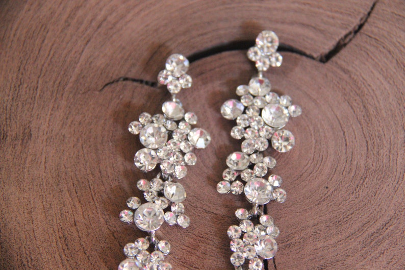 Clear Rhinestone Dangle Earrings Drop Earrings Rhinestone Etsy