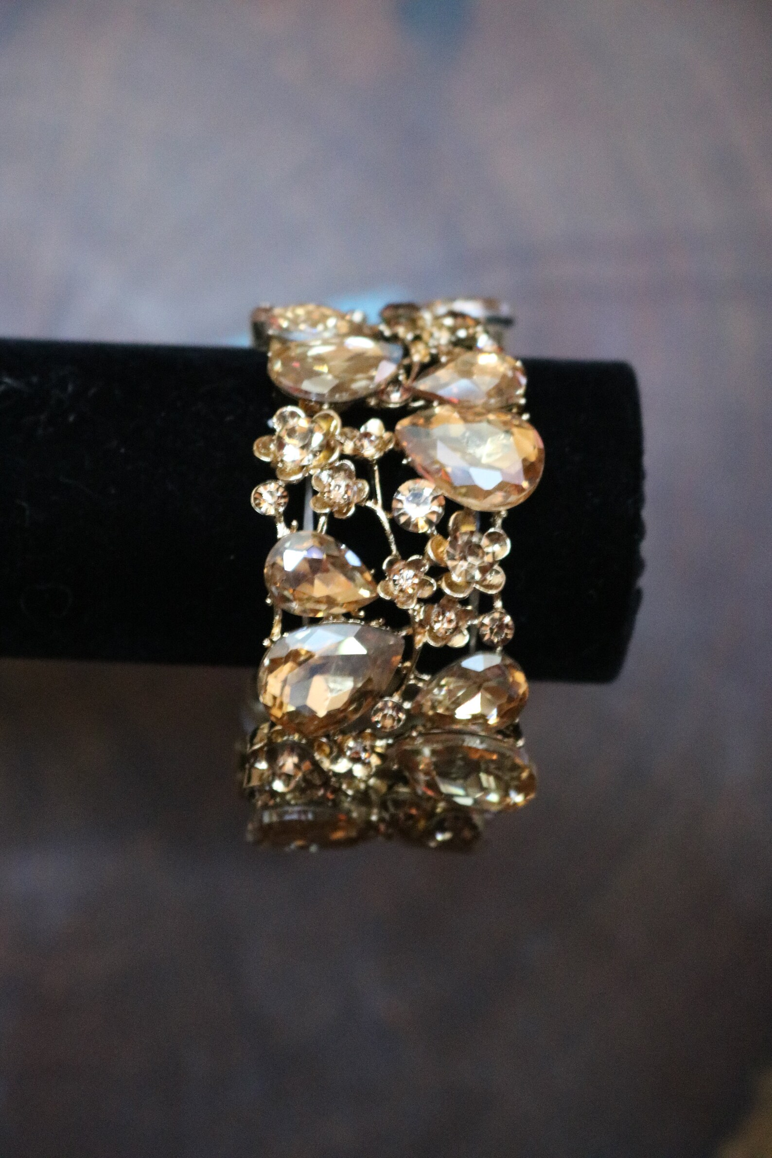 Gold Prom Bracelet Gold Bridal Bracelet Gold Rhinestone - Etsy