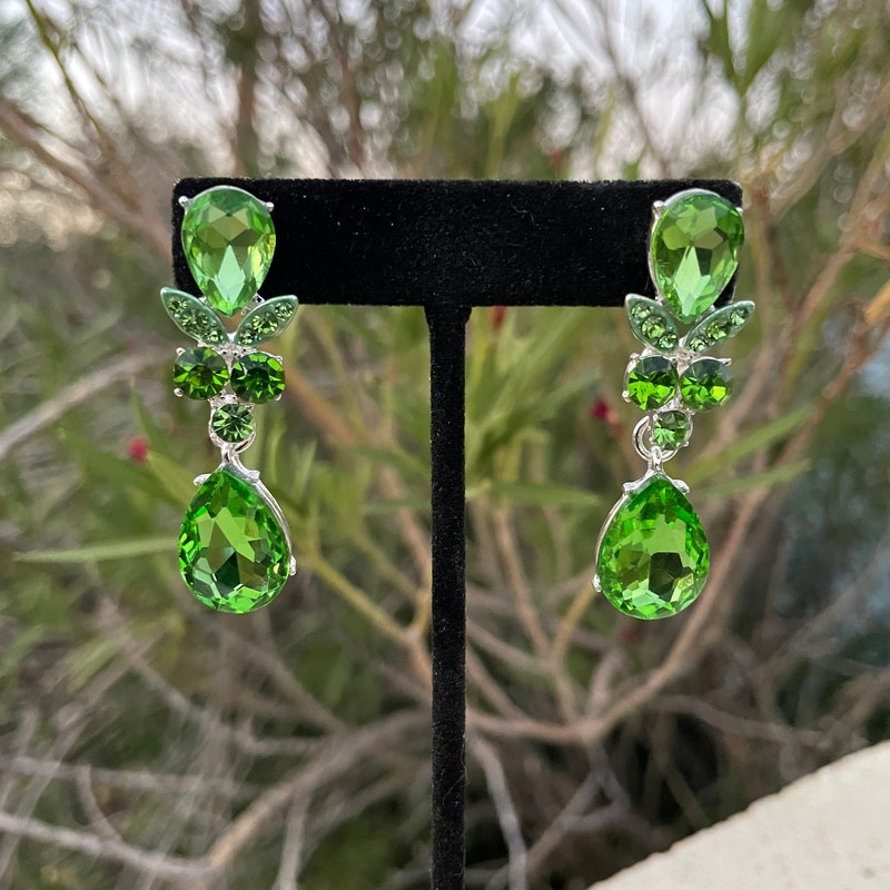 Green Earrings - Etsy