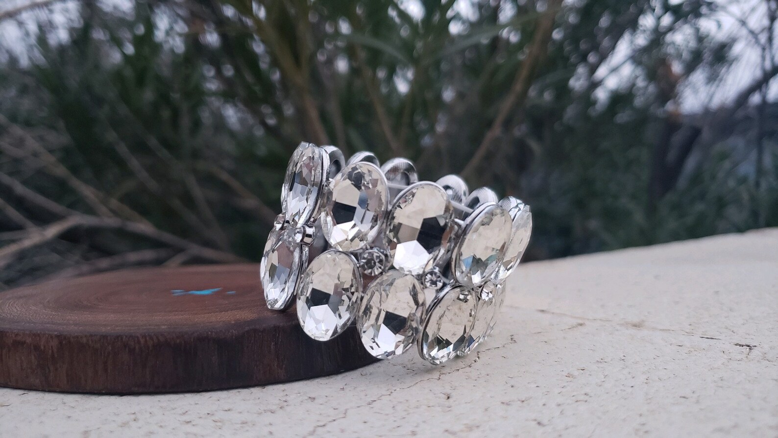 Crystal Rhinestone Bracelet Large Crystal Stretch Bracelet | Etsy