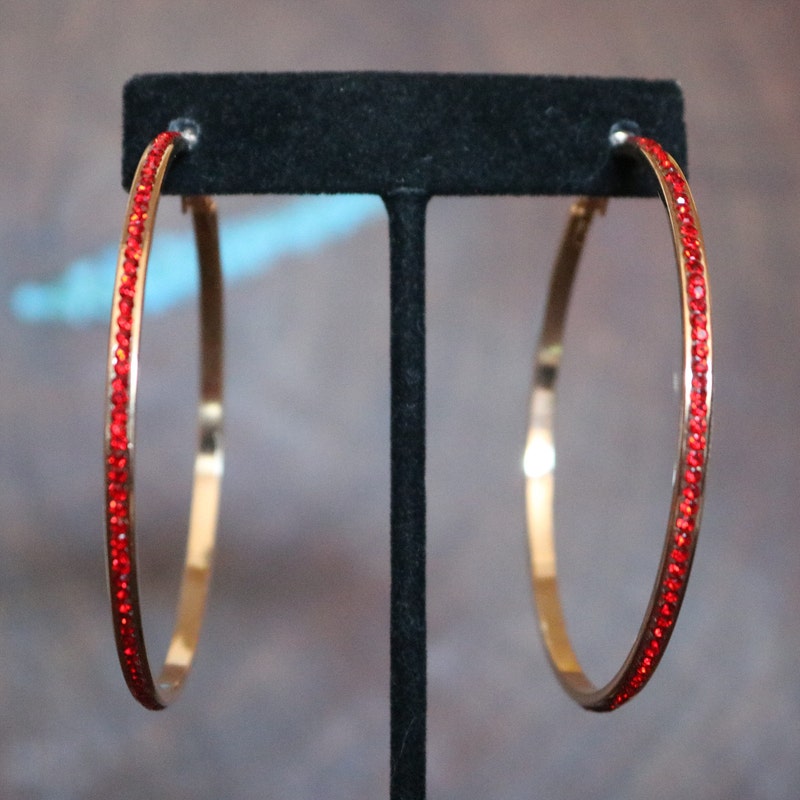 Red Jewel Earrings - Etsy