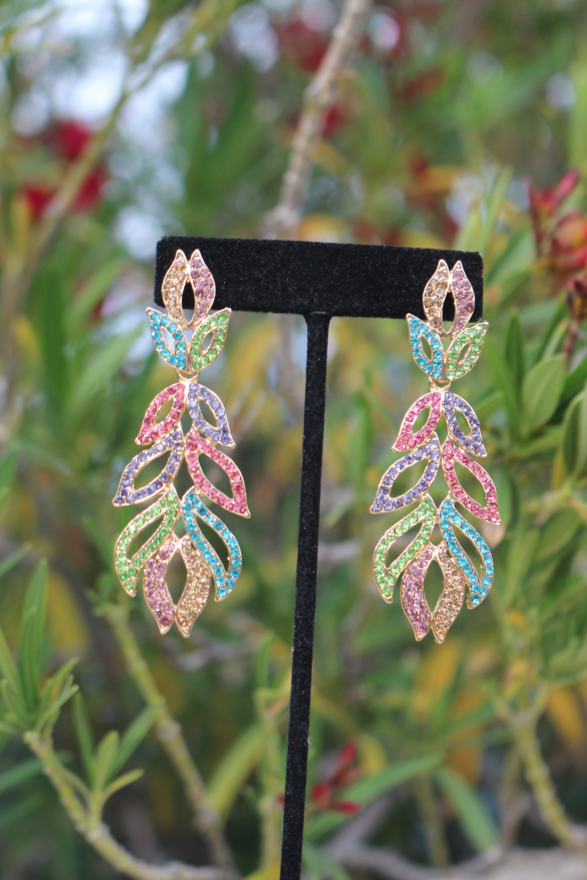 Multi Color Prom Earrings Pastel Color Prom Earrings Pink | Etsy