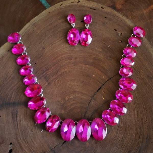 Hot Pink Necklace Etsy