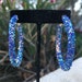 Blue Glitter Hoops, Blue Sequin Hoop Earrings, Royal Blue Hoop Earrings ...