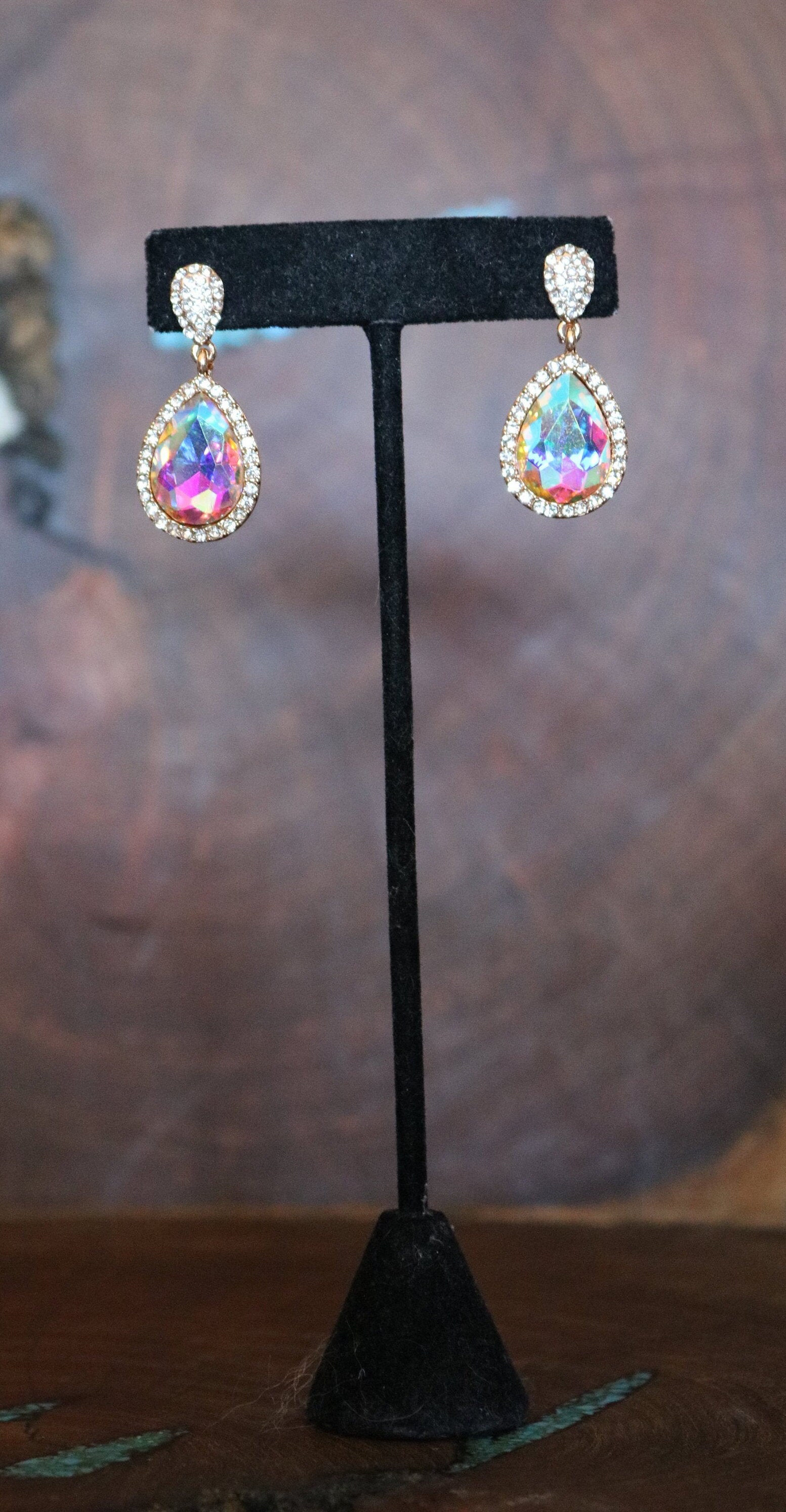 Ab Prom Earrings Iridescent Prom Earrings Ab Crystal - Etsy