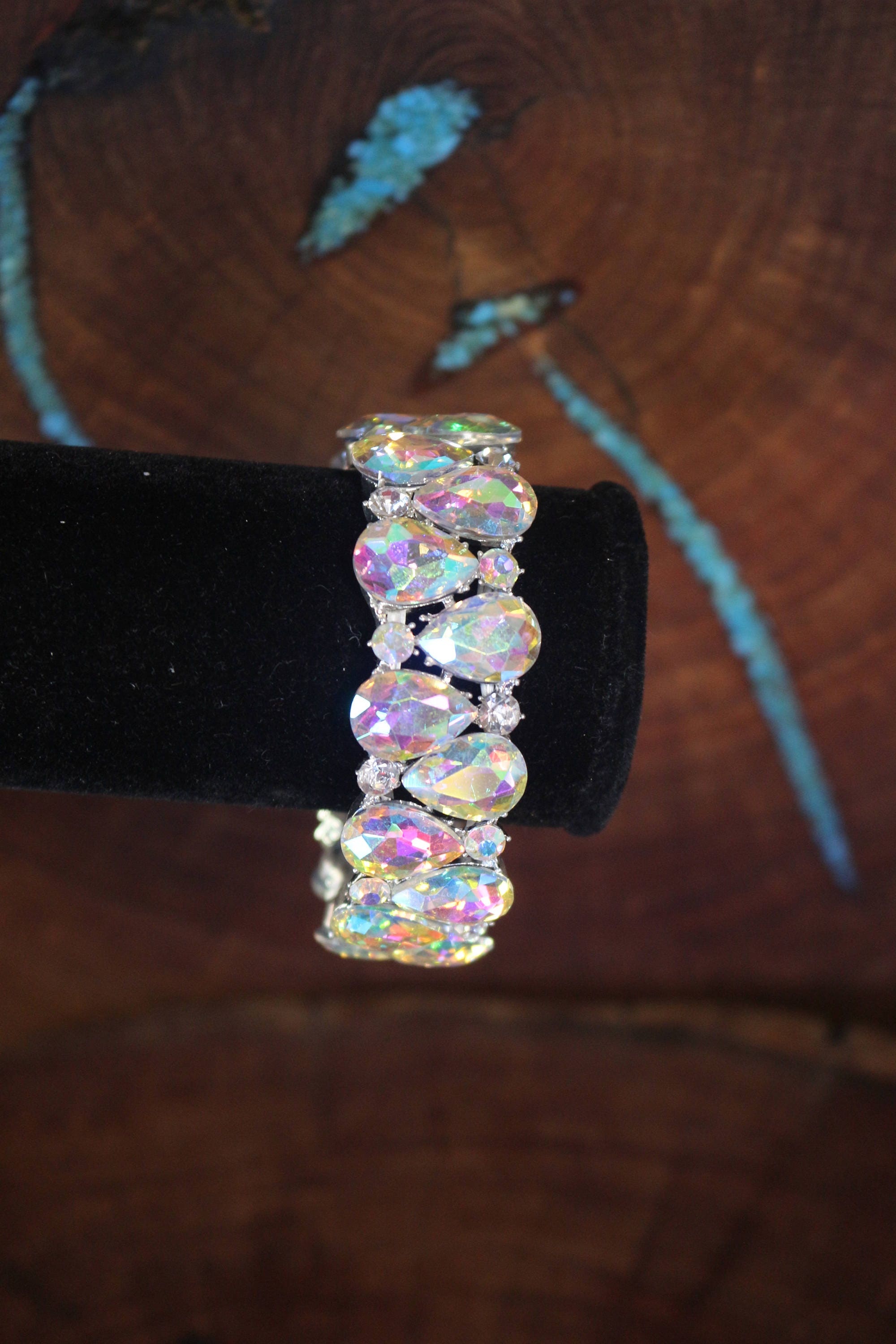 Ab crystal rhinestone bracelet AB stretch crystal bracelet | Etsy