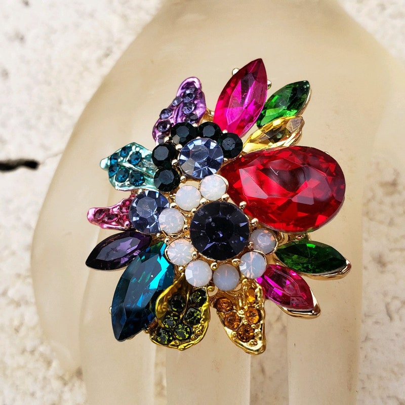 Rhinestone Stretch Ring - Etsy