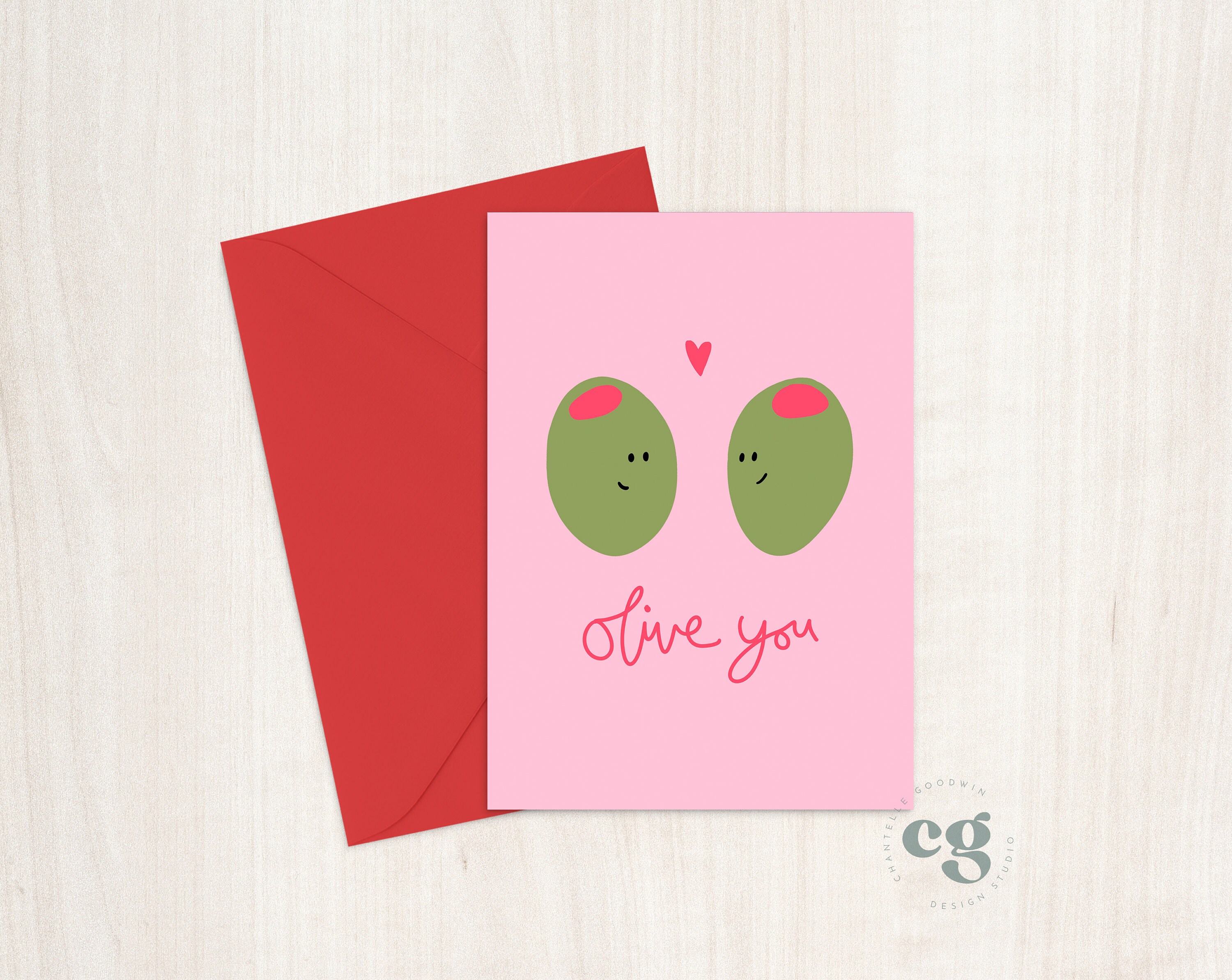 Olive You Cute Anniversary Card Valentine's Day Card - Etsy
