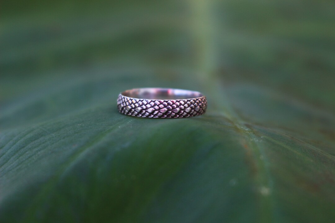 Sterling Silver Snake Skin Ring Band - Etsy