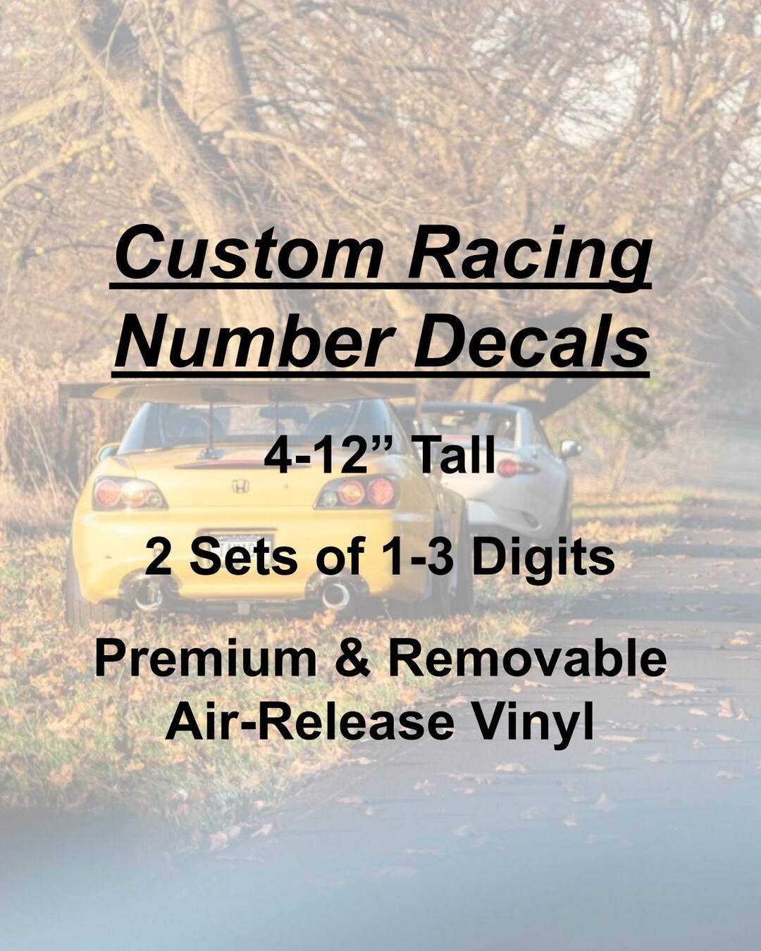 Custom Racing Number Decals (2x) - Etsy