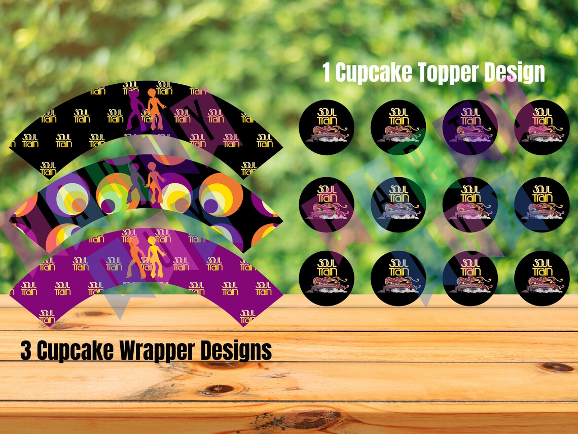 Soul Train Theme Party Printable, Soul Train Party, Soul Train Cupcake ...