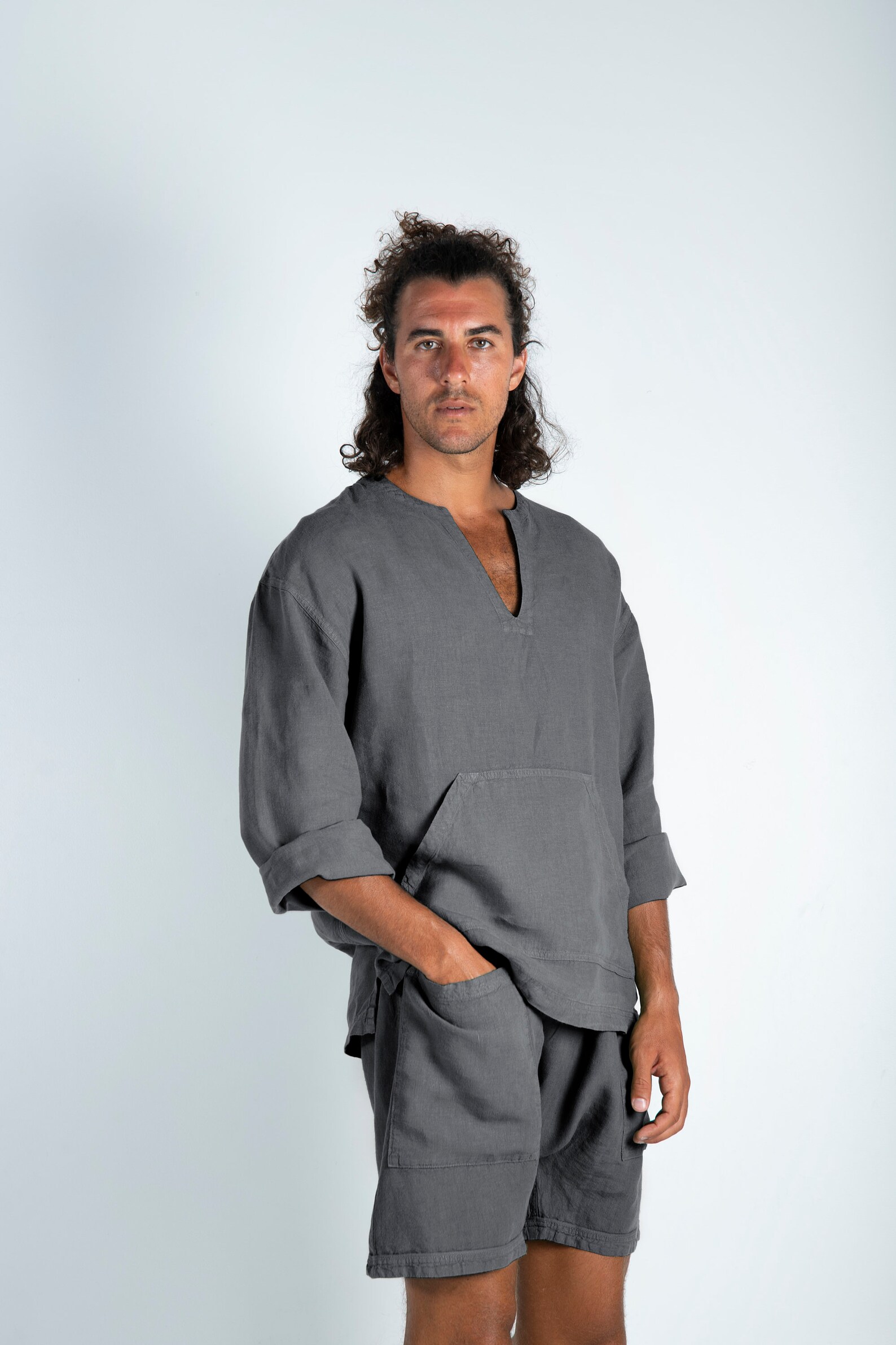 PETRA TOP. Tunika aus reinem Leinen für Männer. Einfaches | Etsy