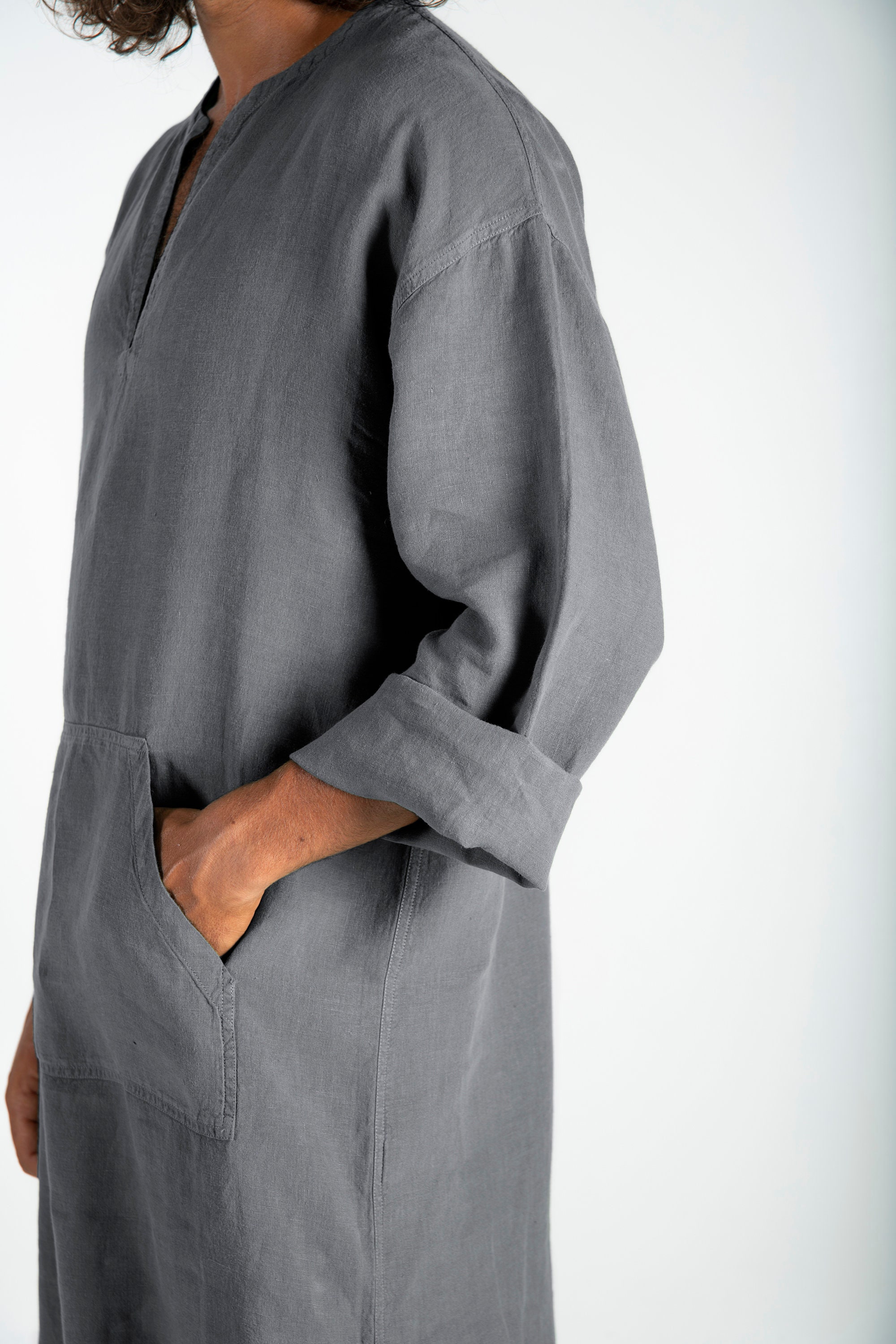 CLASSICO MIDI.Tunique en pur lin pour homme. Design simple | Etsy