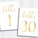 Gold Printable Table Numbers 1 30 Instant Download Wedding Printable ...