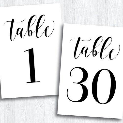 Printable Table Numbers 1 30 Instant Download Printable - Etsy