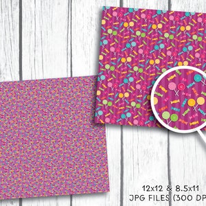 Birthday Digital Paper | PRINTABLE Jpg | 8.5 X 11 and 12x12 | Bright ...