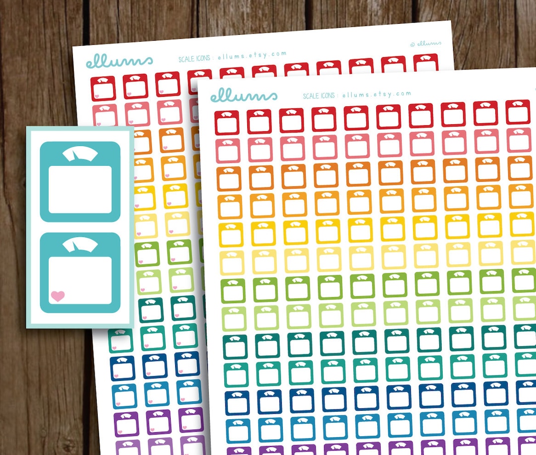 Weigh in Scale Planner Stickers | PRINTABLE Pdf Jpg | Diet Health ...