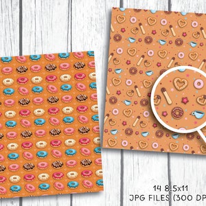 Donut Shop Digital Paper | PRINTABLE Jpg | 8.5 X 11 | Yummy Birthday ...