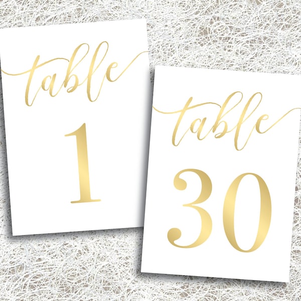 Gold Table Numbers - Etsy