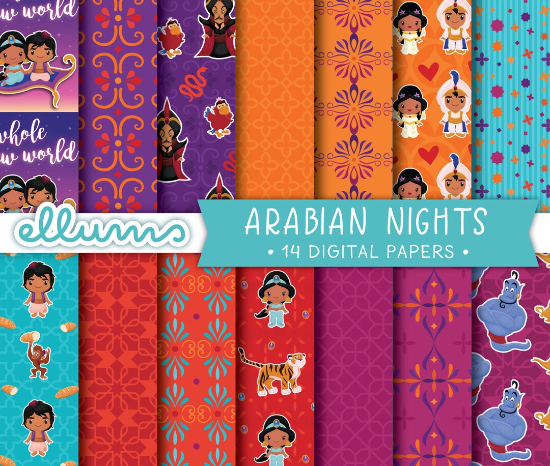 Arabian Nights Digital Paper | PRINTABLE Jpg | 8.5 X 11 and 12x12 ...