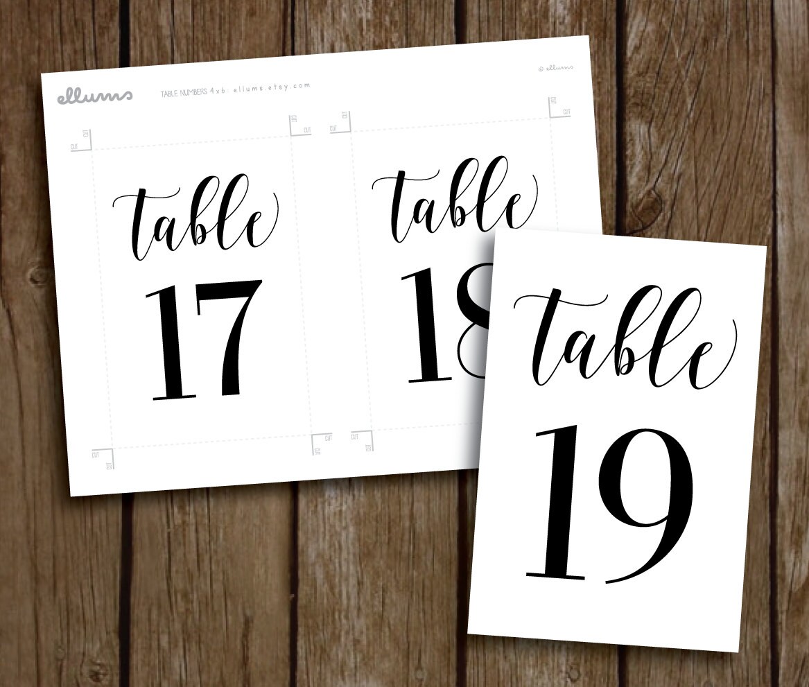 Printable Table Numbers 1 30 Instant Download Printable | Etsy