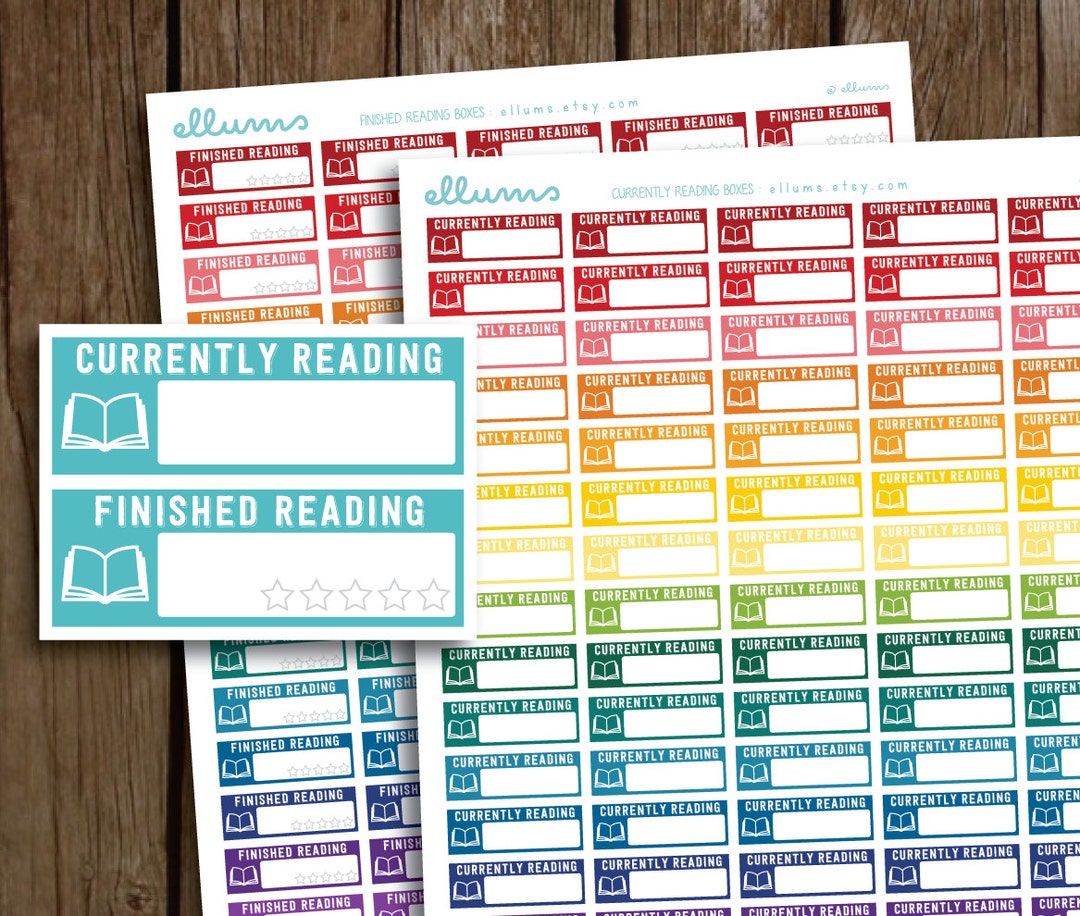 Reading Planner Stickers | PRINTABLE Instant Download | Currently ...