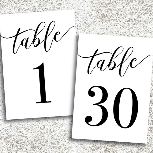 Printable Table Numbers 1 30 Instant Download Printable - Etsy