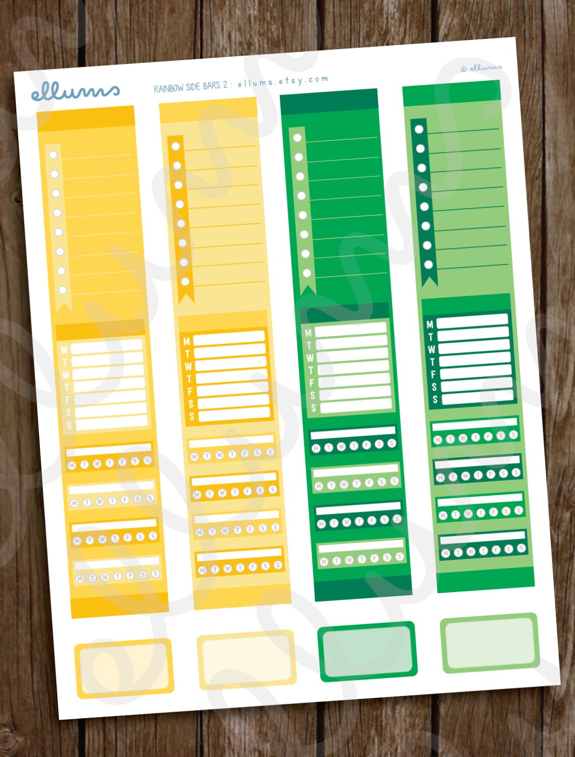 Sidebar Planner Stickers PRINTABLE Pdf Rainbow Full Side - Etsy