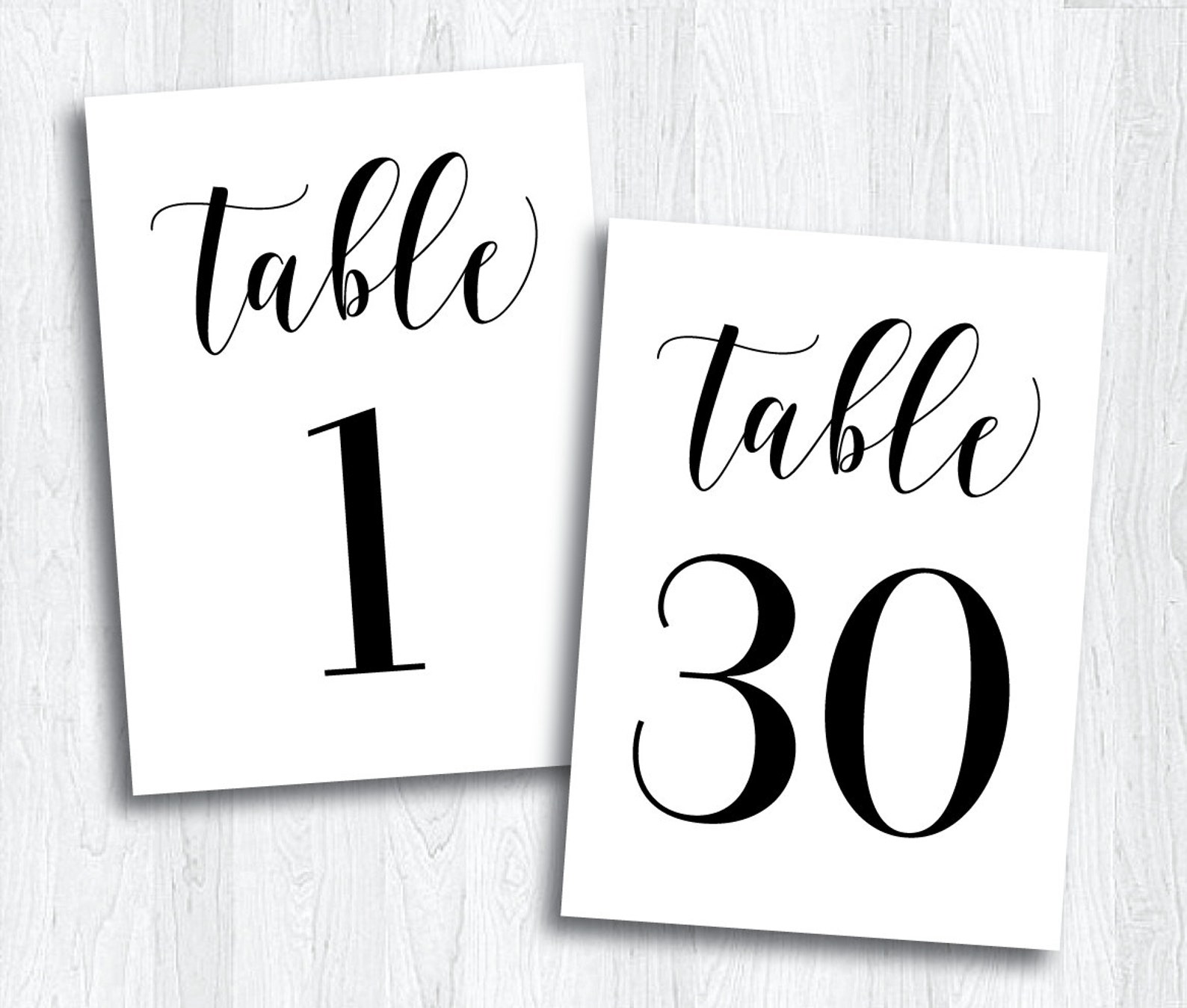 Printable Table Numbers 1 30 Instant Download Printable - Etsy