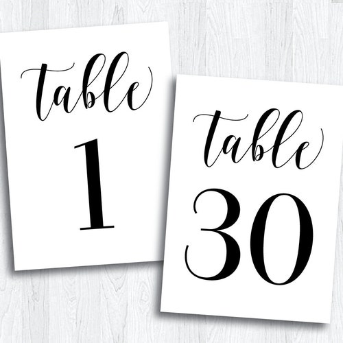 Printable Table Numbers 1 30 Instant Download Printable - Etsy