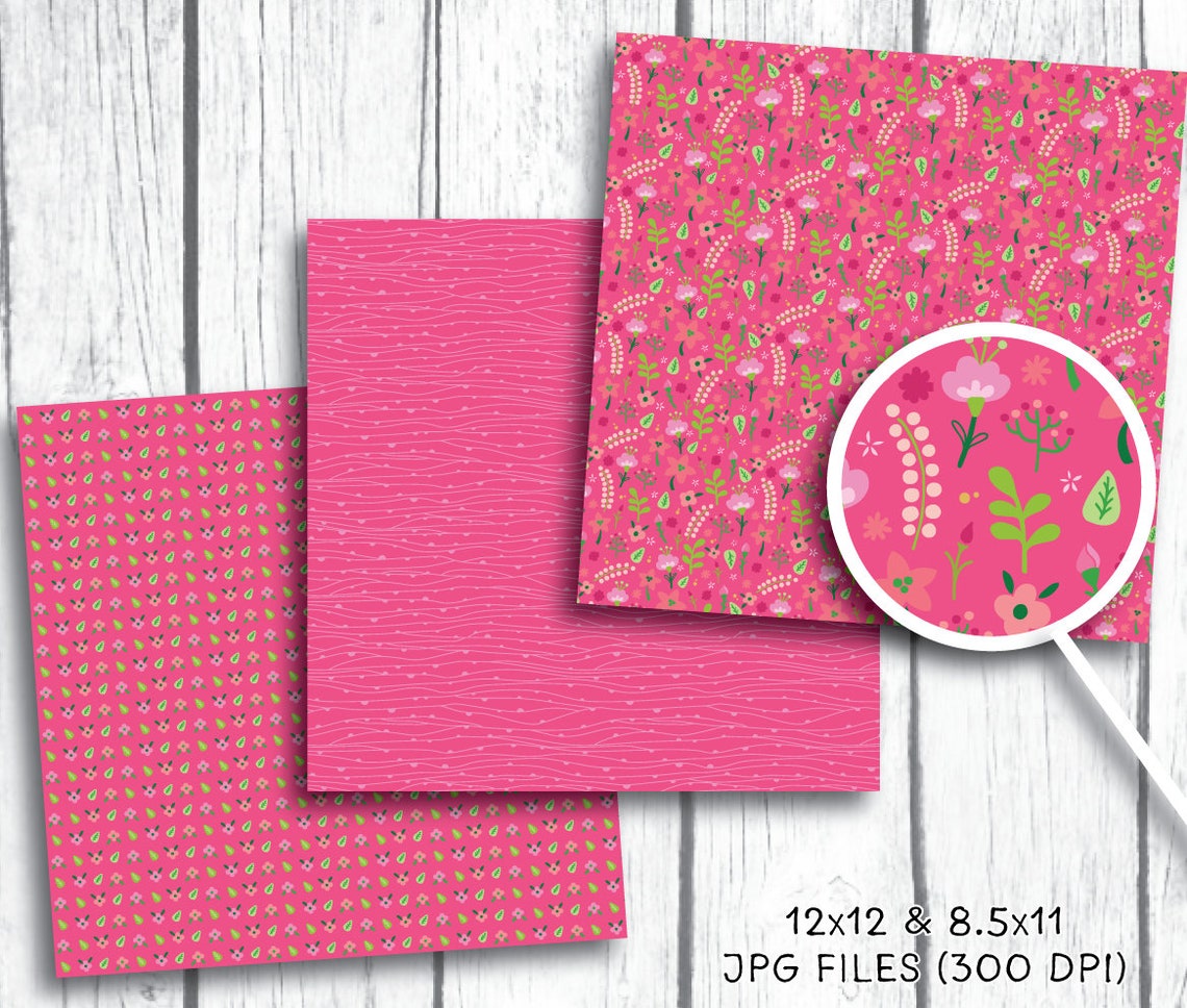 Spring Digital Paper | PRINTABLE Jpg | 8.5 X 11 and 12x12 | Fresh ...