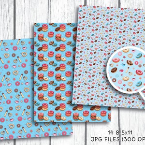 Donut Shop Digital Paper | PRINTABLE Jpg | 8.5 X 11 | Yummy Birthday ...