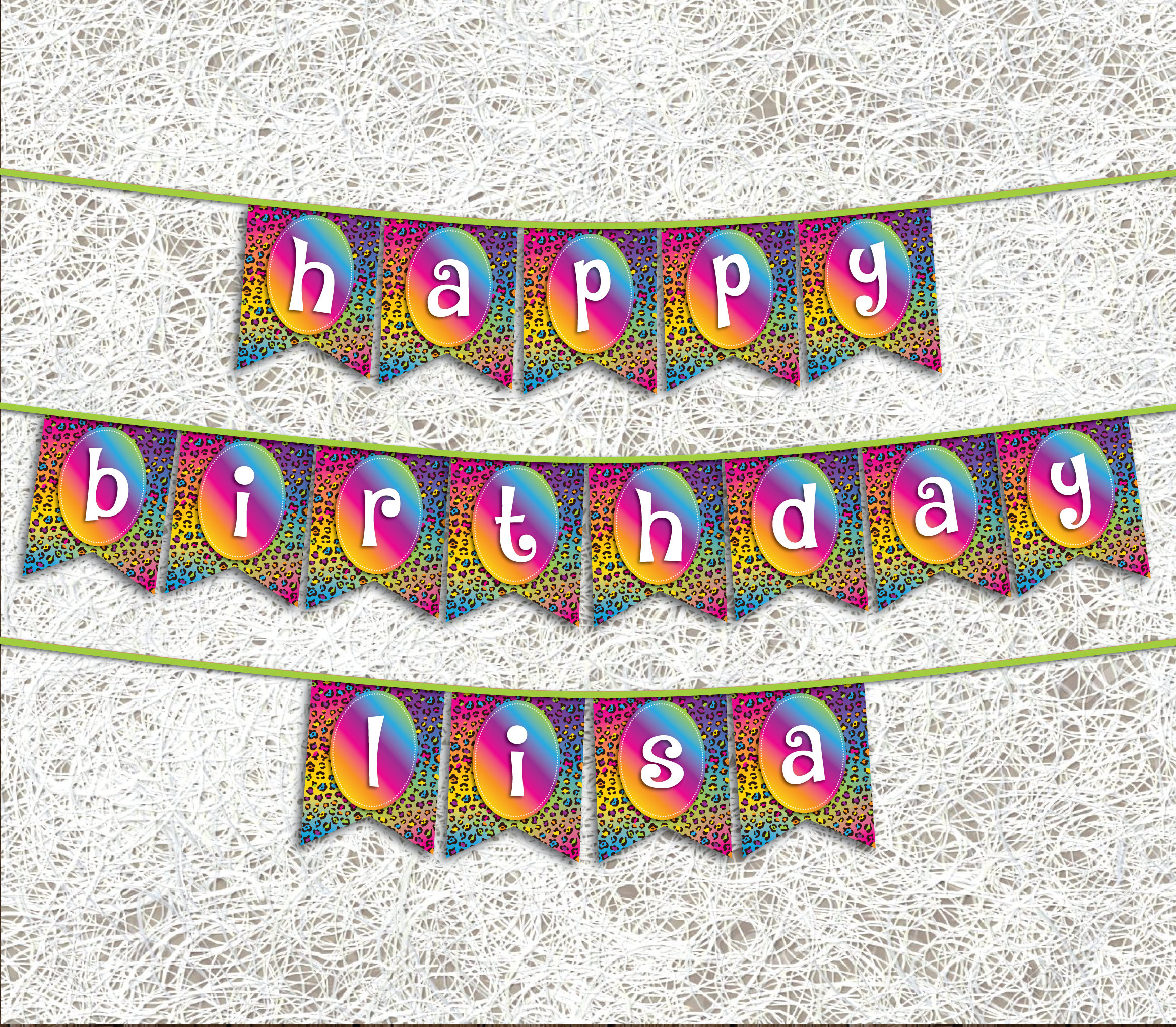 Hello Lisa Banner PRINTABLE Party Supplies Pdf 90s Party - Etsy