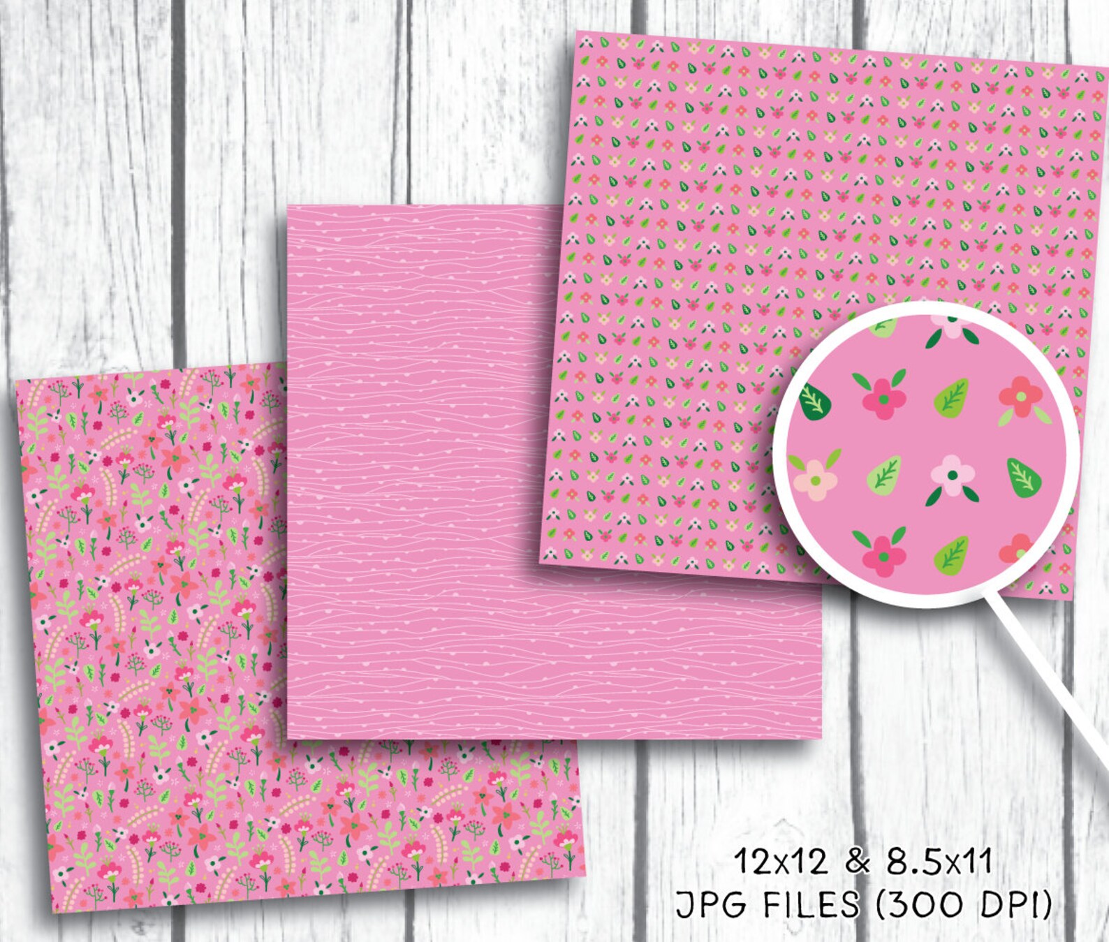 Spring Digital Paper PRINTABLE Jpg 8.5 X 11 and 12x12 - Etsy