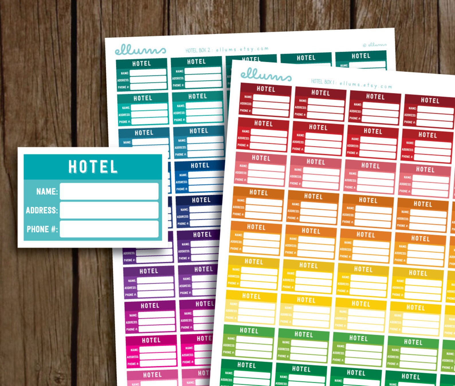 Hotel Planner Stickers PRINTABLE Pdf Jpg Vacation Travel | Etsy