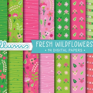 Spring Digital Paper | PRINTABLE Jpg | 8.5 X 11 and 12x12 | Fresh ...