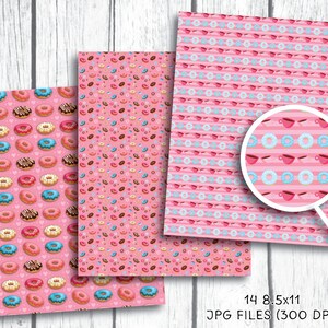 Donut Shop Digital Paper | PRINTABLE Jpg | 8.5 X 11 | Yummy Birthday ...
