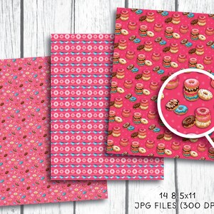 Donut Shop Digital Paper | PRINTABLE Jpg | 8.5 X 11 | Yummy Birthday ...