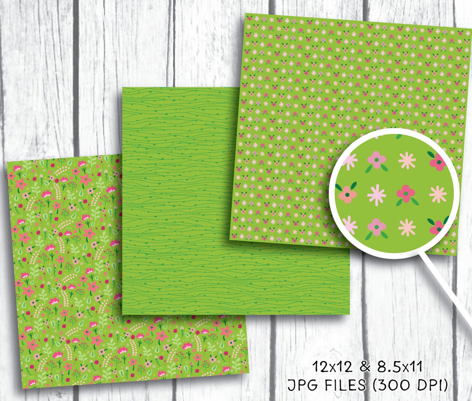 Spring Digital Paper PRINTABLE Jpg 8.5 X 11 and 12x12 - Etsy