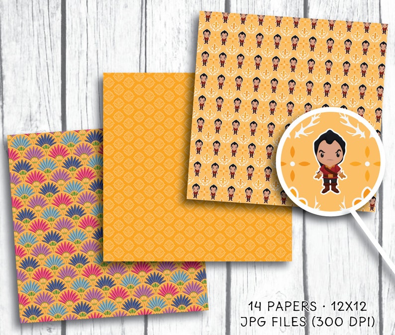 Be Our Guest Digital Paper | PRINTABLE Jpgs | 12x12 | Disney™ Beauty ...