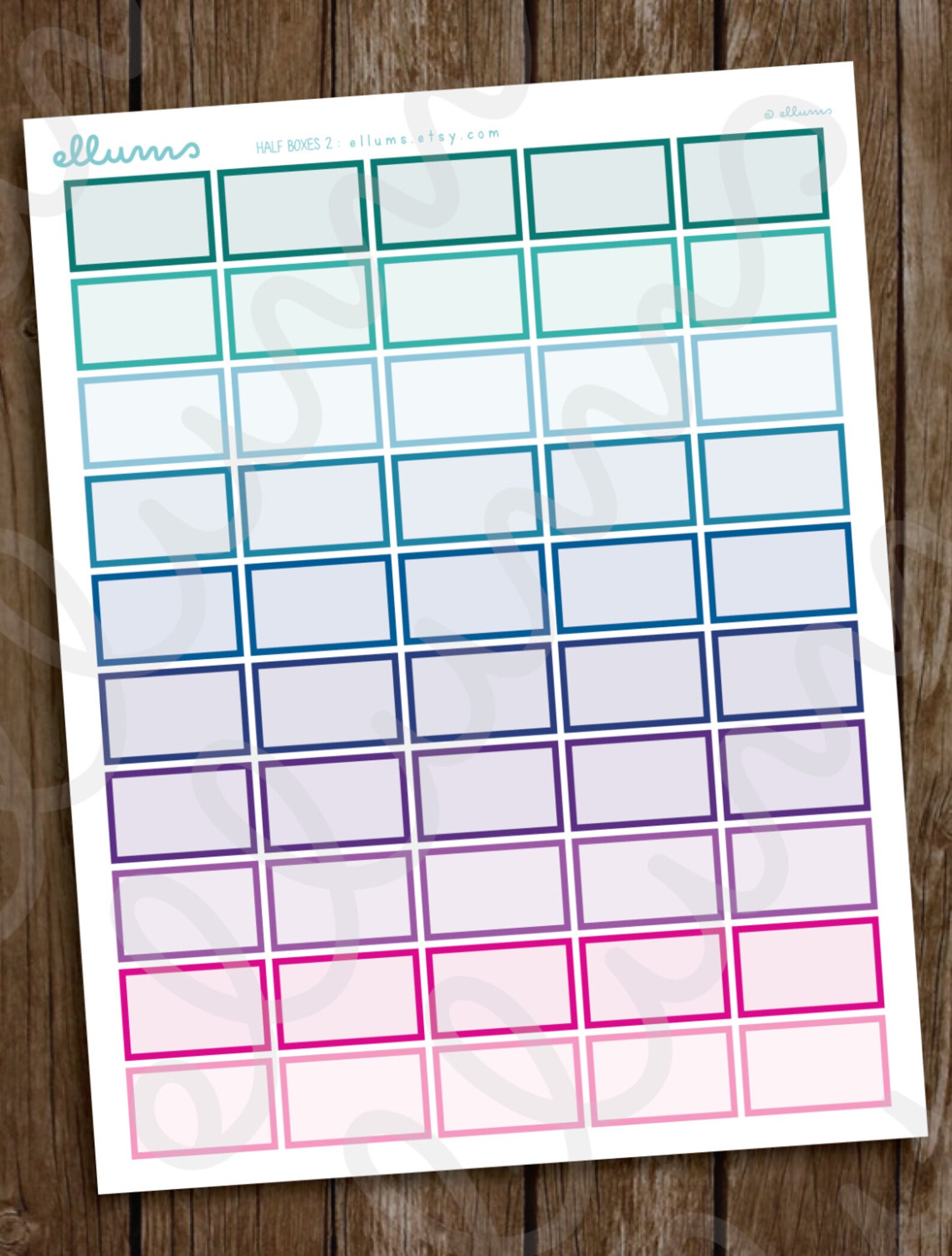 Half Box Stickers PRINTABLE Instant Download Half Boxes - Etsy