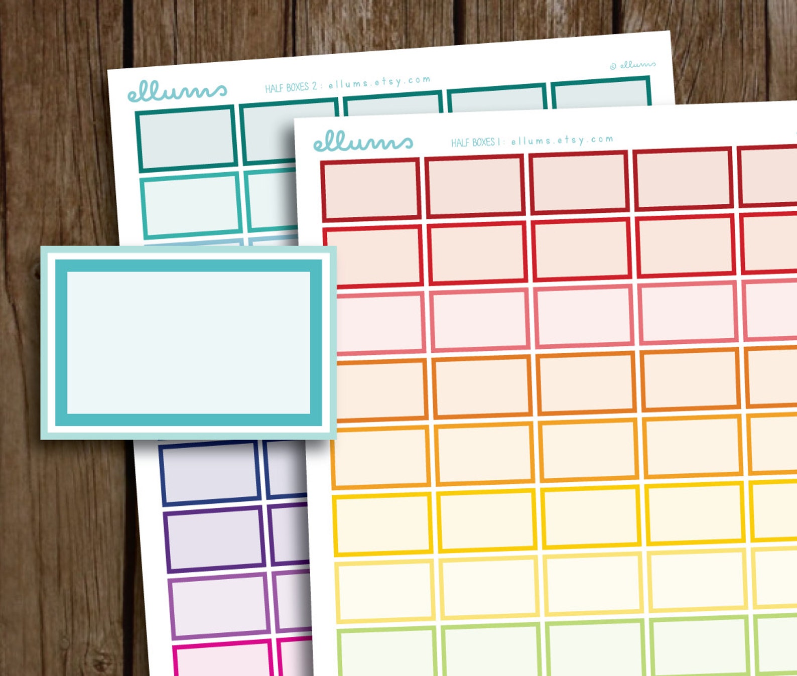 Half Box Stickers PRINTABLE Instant Download Half Boxes - Etsy