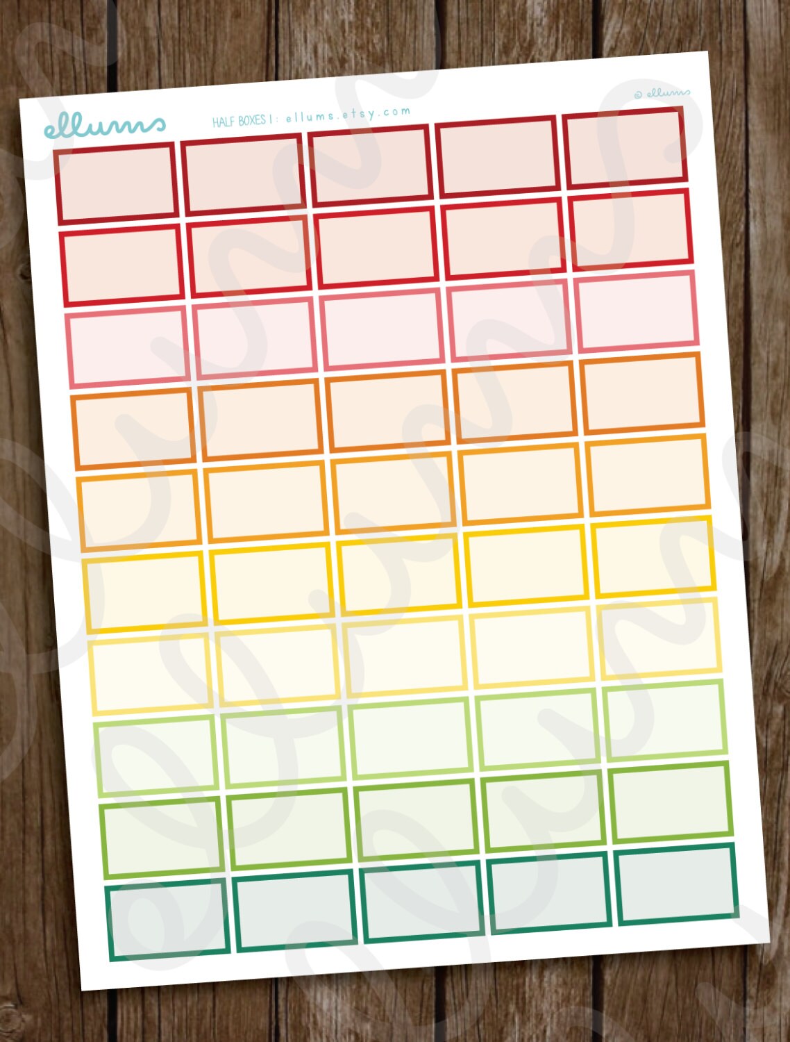 Half Box Stickers PRINTABLE Instant Download Half Boxes - Etsy